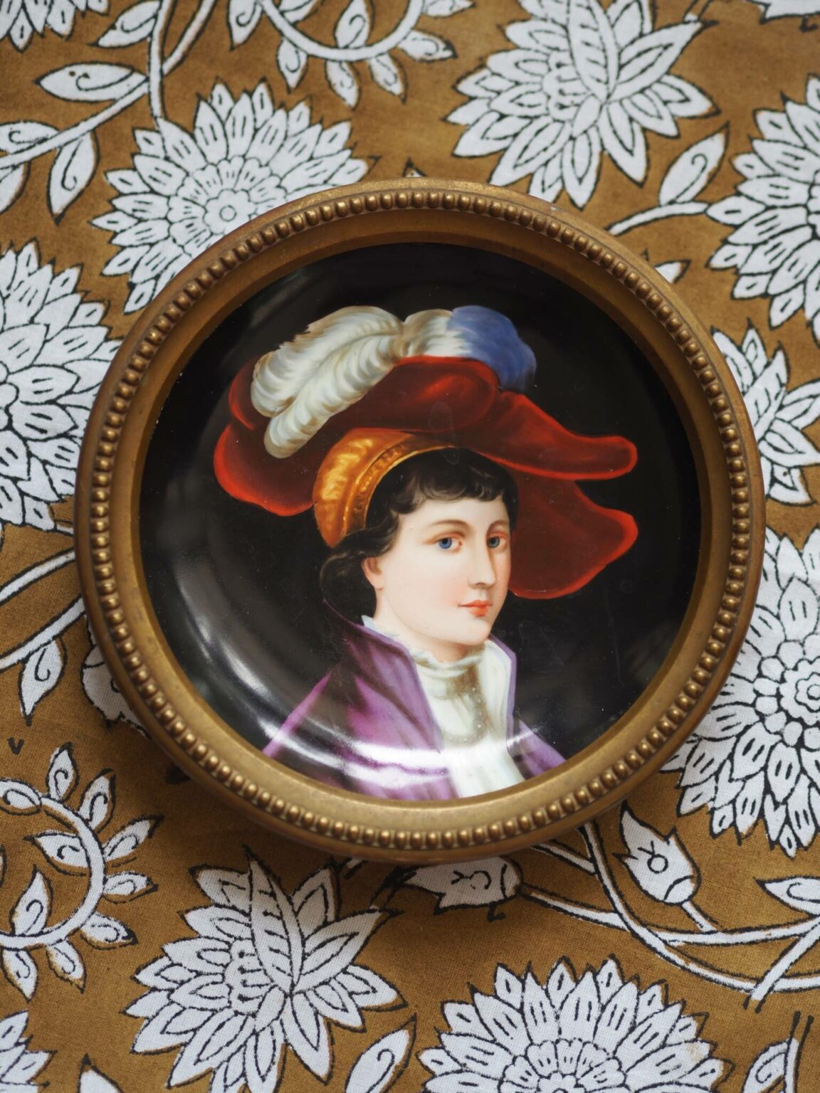 Antique Continental Porcelain Portrait Plate | Heywood Home Company